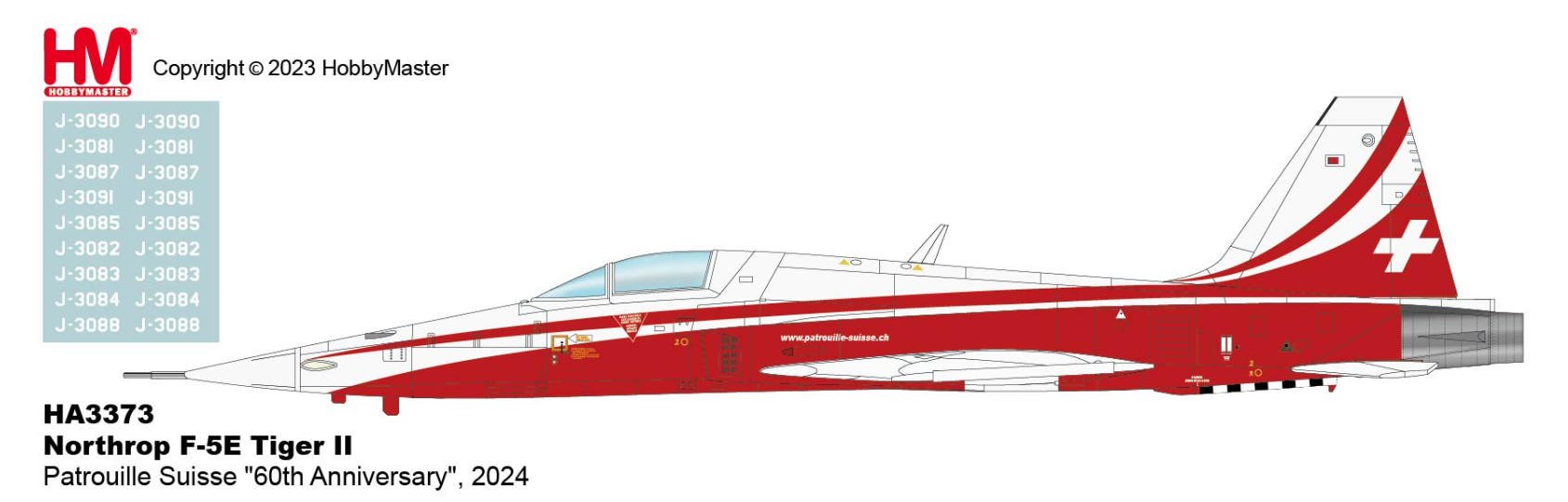 Sammler-Modell :: Flugzeug :: Northrop F-5E TigerII Patrouille Suisse 60th 1:72